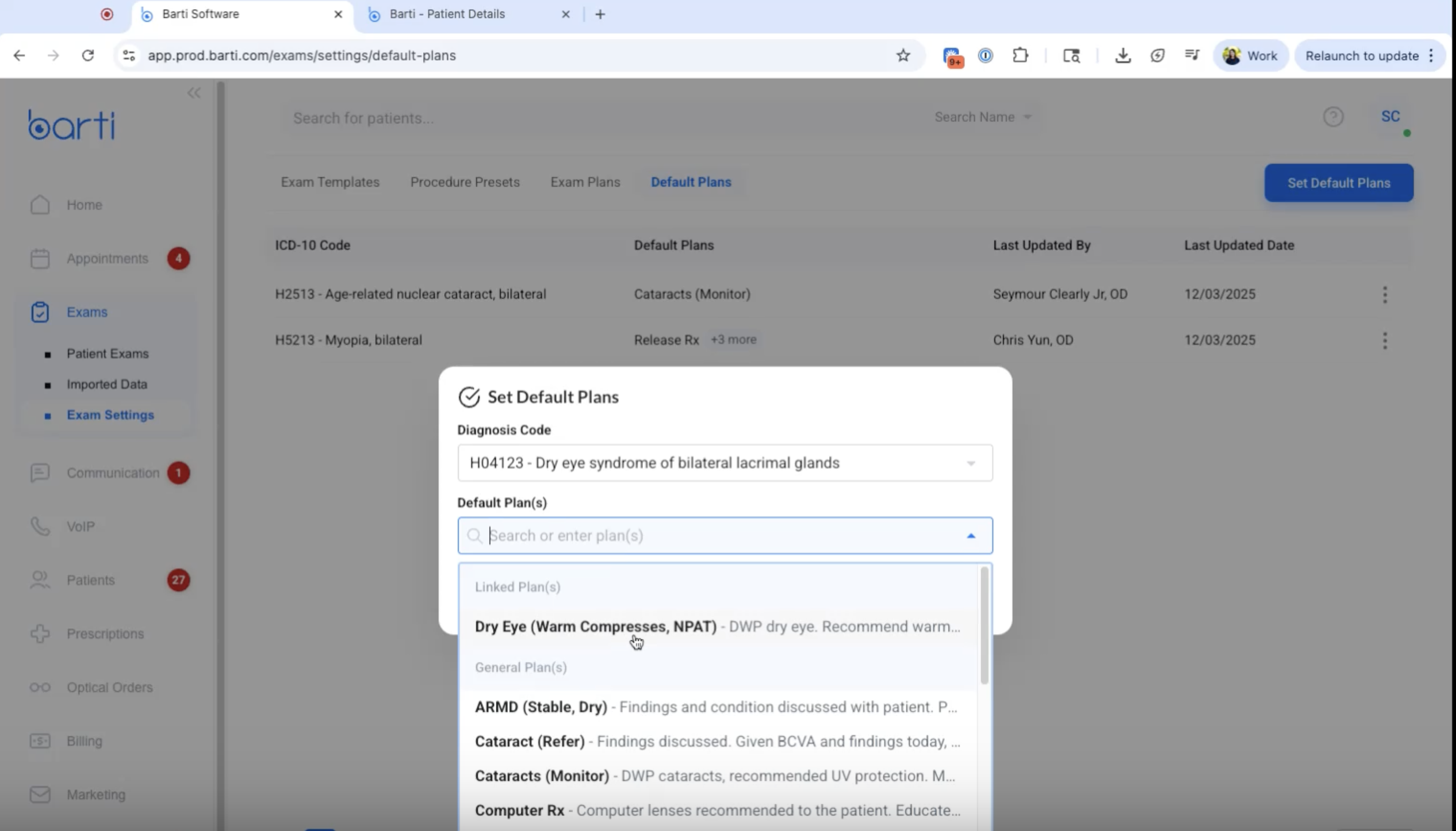 Setting Up Default Plans – Barti Help Center