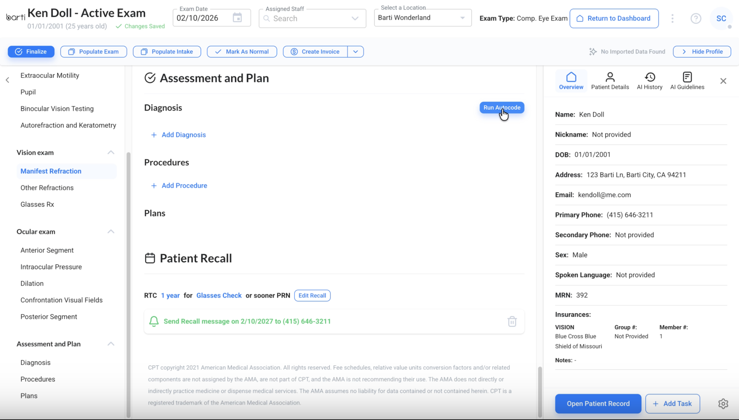 Barti Exam Autocoding – Barti Help Center